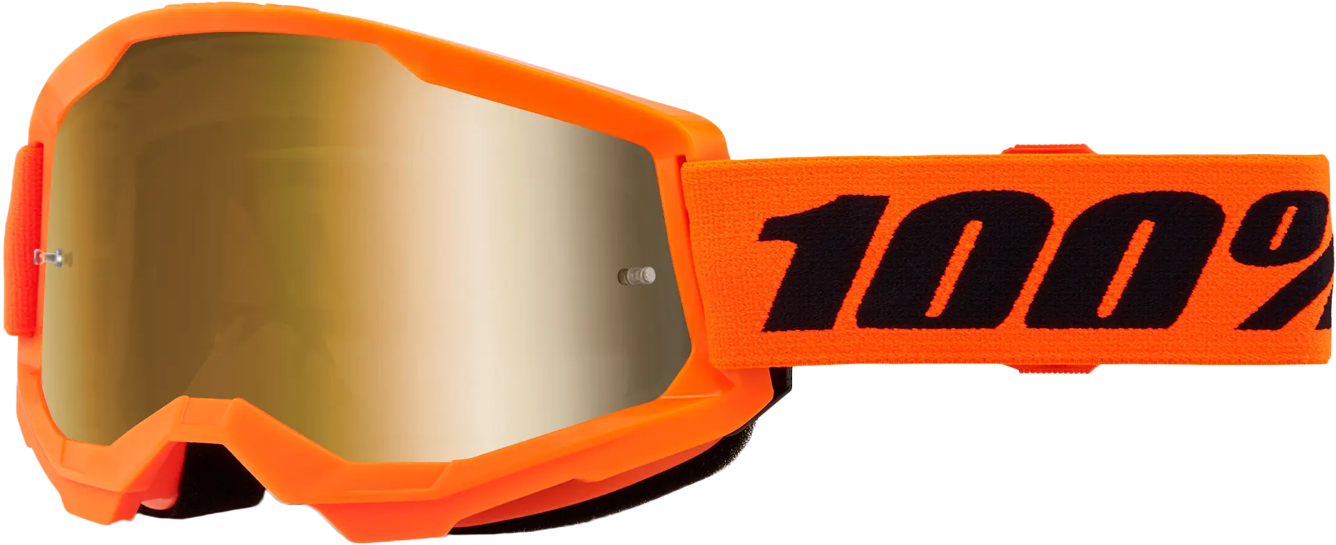 100% Strata 2 Goggle Neon Orange Mirror Gold Lens – Race Desert
